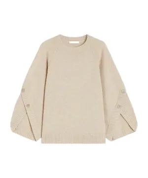 MAX MARA Max Mara Ampex Crewneck Knitted Jumper With Logo Horn Buttons