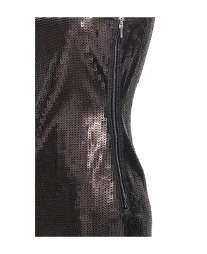 Rick Owens Asymmetrical Neck Sequined Maxi Dress - Black