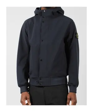 Stone Island Hooded Jacket With Logo Patch