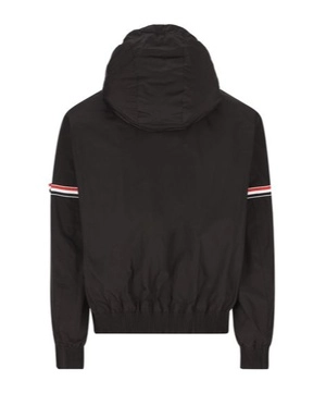Thom Browne Zip-up Hooded Jacket With Striped Detail