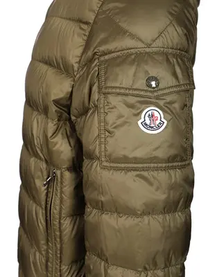 Moncler Zip-up Padded Jacket With Hood - Green