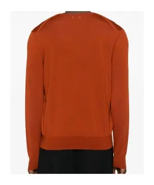 Saint Laurent Crew Neck Long Sleeve Sweater - Brown