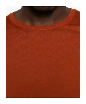 Saint Laurent Crew Neck Long Sleeve Sweater - Brown
