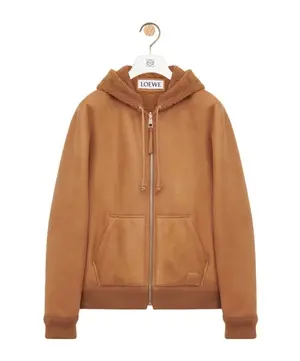 Loewe Hooded Reversible Leather Jacket - Brown