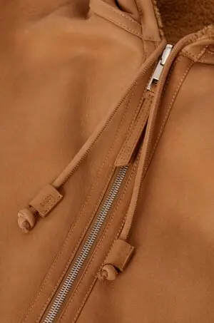 Loewe Hooded Reversible Leather Jacket - Brown