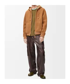Loewe Hooded Reversible Leather Jacket - Brown