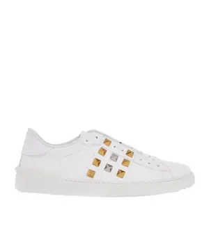 Valentino Garavani Rockstud Untitled Lace-up Sneakers - White