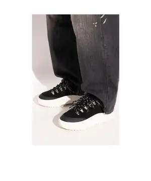 Moon Boot Low Top Sneakers With Thick Sole - Black