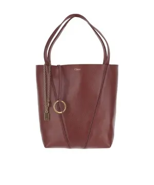 Chloé Spin Charm Detailed Tote Bag - Red