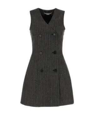 Stella McCartney Sleeveless Double-breasted Pinstripe Dress