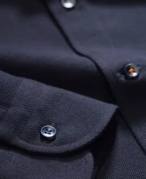 Loro Piana Navy Blue Classic Button Shirt