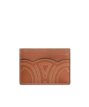 Celine Card Holder In Natural Calfskin - Brown