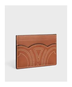 Celine Card Holder In Natural Calfskin