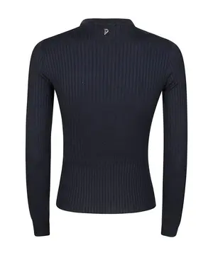 DONDUP Ribbed Button Detailed Crew Neck Sweater