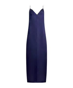 Khaite Khaite Tulula Satin Slip Maxi Dress Amethyst