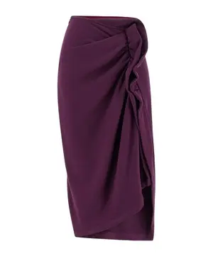 Dries Van Noten Asymmetric Jersey Midi Skirt