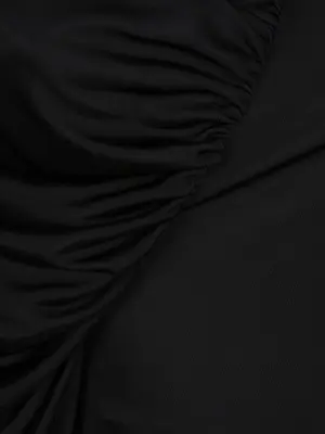 Saint Laurent Long-sleeved V-neck Dress With Asymmetrical Draping