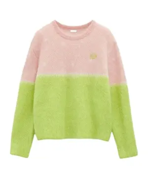 Loewe Embroidered Crewneck Jumper - Pink/yellow