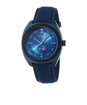 Gucci Automatic Watch With Dial And Interlocking G Embellishment - Blue