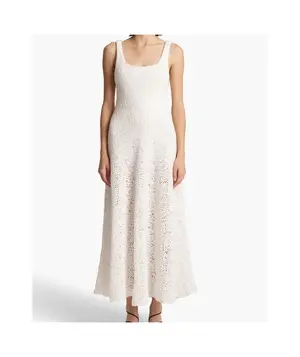 Khaite Twigs Square-neck Hand-woven Maxi Dress - White