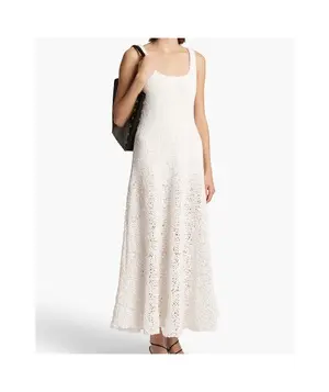 Khaite Twigs Square-neck Hand-woven Maxi Dress - White