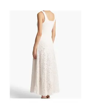 Khaite Twigs Square-neck Hand-woven Maxi Dress - White