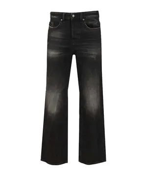 DIESEL® Wide Leg Denim Jeans - Black