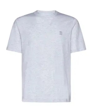 Brunello Cucinelli Logo Embroidered Crewneck T-shirt