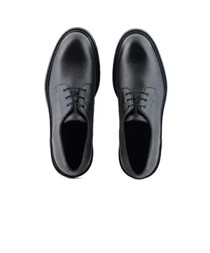 Emporio Armani Lace Up Round Toe Leather Shoes