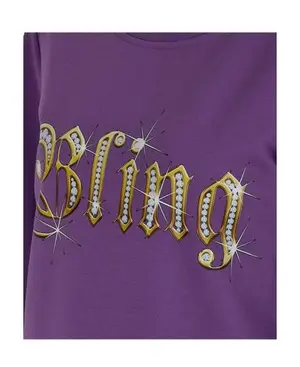 Moschino Long Sleeve Crewneck Embellished Sweater Dress