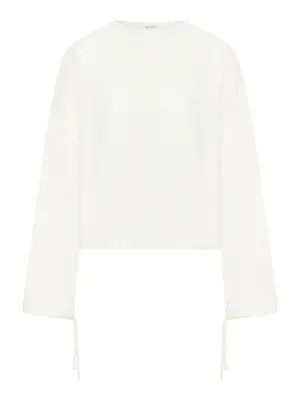 Max Mara Crewneck Long-sleeved Jumper - White