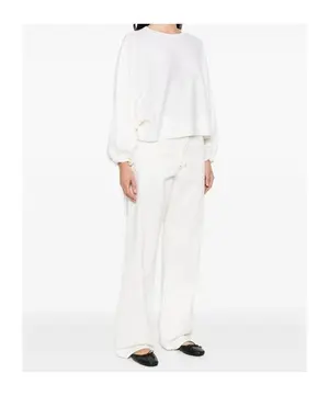 Max Mara Crewneck Long-sleeved Jumper - White
