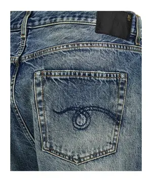 R13 Crossover Cuffed Jeans With Distressed Details - Gray