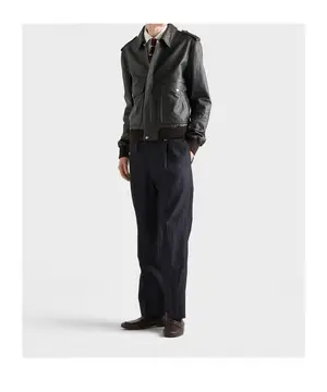 Prada Long-sleeved Leather Jacket - Black