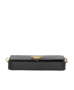Valentino Garavani Vlogo Signature Clutch Bag With Chain Strap - Black
