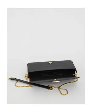 Valentino Garavani Vlogo Signature Clutch Bag With Chain Strap - Black