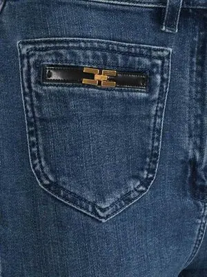 Elisabetta Franchi Logo Plaque Boot Cut Jeans - Blue