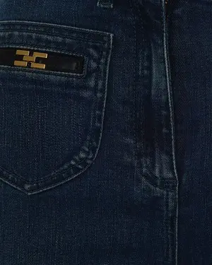 Elisabetta Franchi Logo Plaque Boot Cut Jeans - Blue