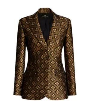Etro Long Sleeve Single-breasted Jacket With V-collar