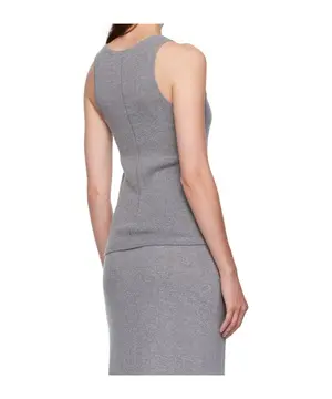 LISA YANG Meng Ribbed Tank Top - Gray