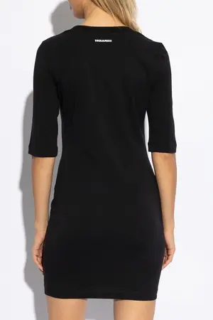 Dsquared2 Embellished Cut-out Jersey Dress