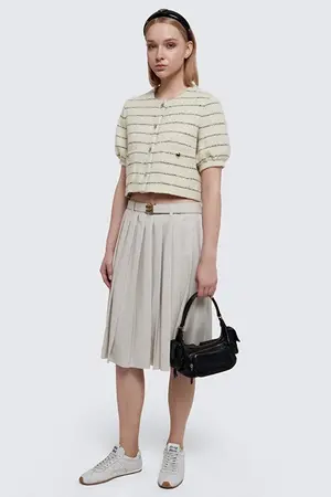 Miu Miu Striped Wool Button-up Casual Jacket