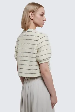 Miu Miu Striped Wool Button-up Casual Jacket
