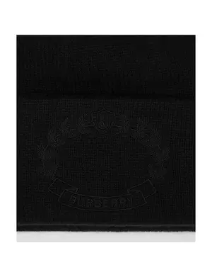 Burberry Logo Crest Embroidery Knitted Cashmere Beanie