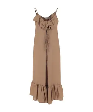 Dries Van Noten Ruffled Maxi Dress - Nude