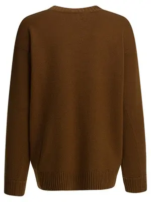 Max Mara Crewneck "1951" Appliqué Jumper - Brown