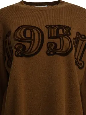 Max Mara Crewneck "1951" Appliqué Jumper - Brown