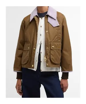 Barbour Cropped Beadnell Waxed Jacket - Brown