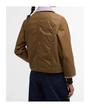 Barbour Cropped Beadnell Waxed Jacket - Brown
