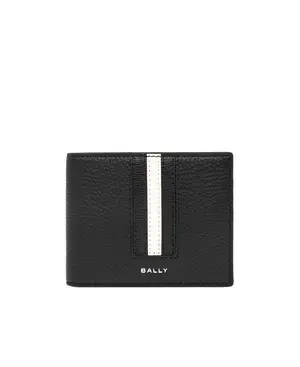 Bally Logo Plaque Bi-fold Wallet - Black